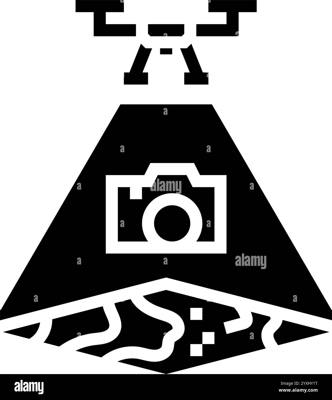 aerial photography unmanned vehicle glyph icon vector illustration ...