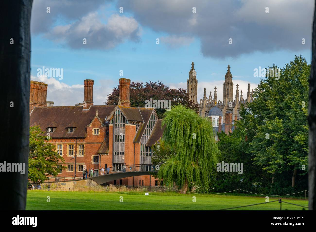 The towers of kings college chapel behind The Thornton building and ...