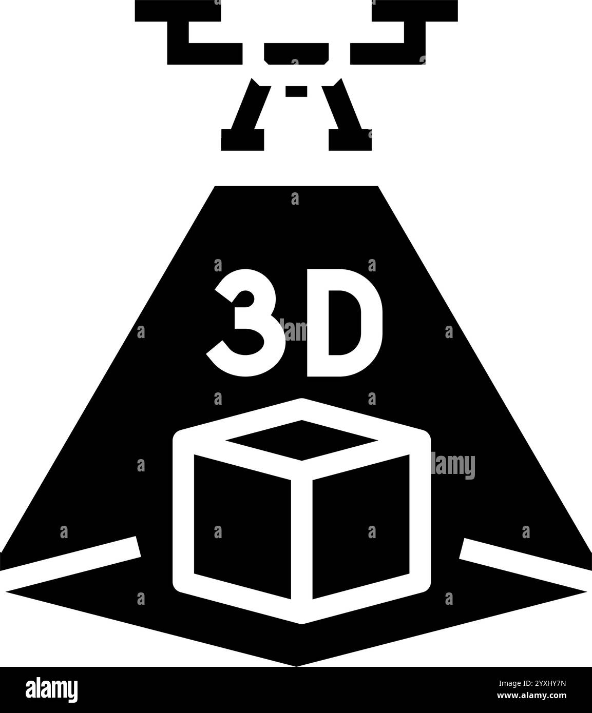 3d mapping tool aerial vehicle glyph icon vector illustration Stock ...