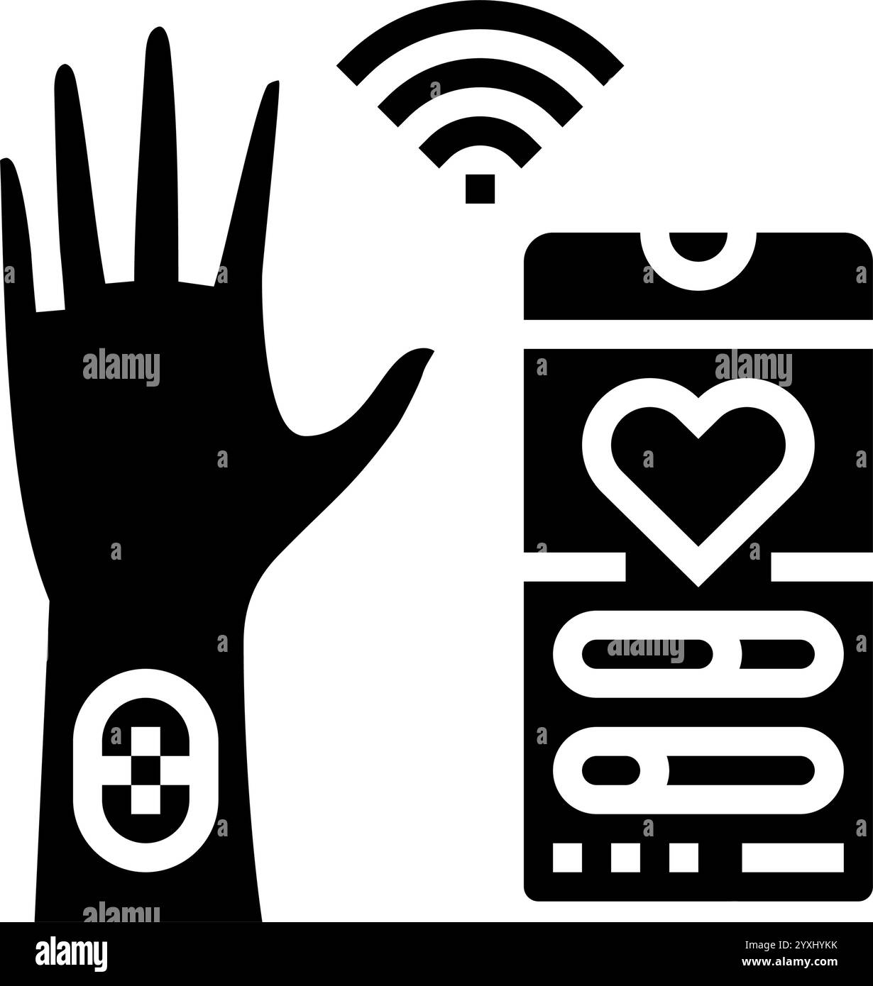 health sensor wearable glyph icon vector illustration Stock Vector ...