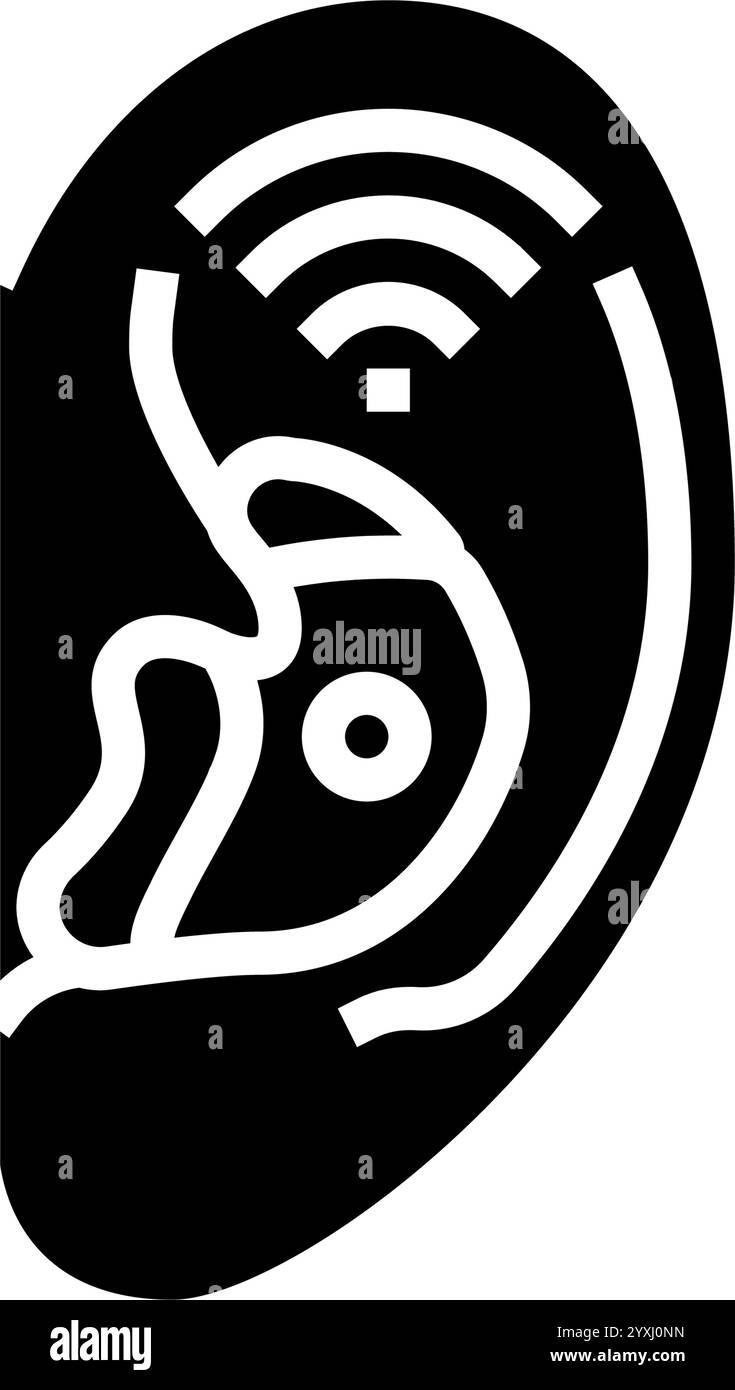 smart hearing aid wearable glyph icon vector illustration Stock Vector ...
