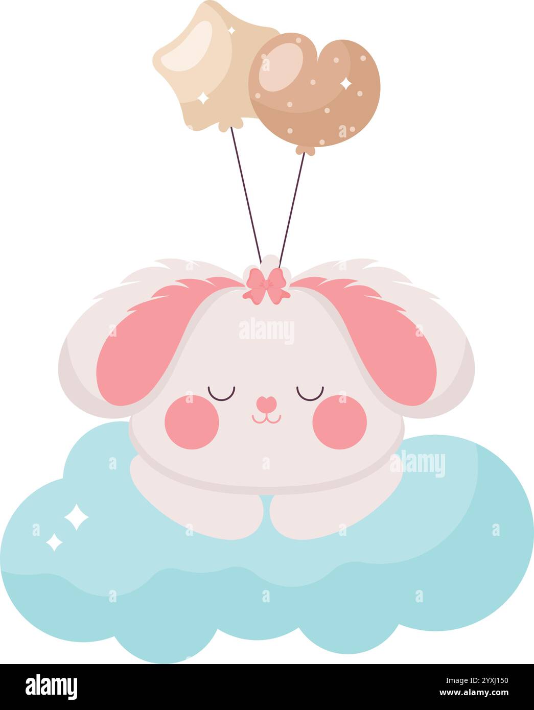 baby shower sleep bunny Stock Vector Image & Art - Alamy