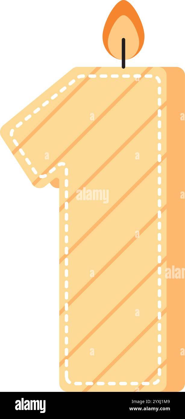 birthday candle number one Stock Vector Image & Art - Alamy