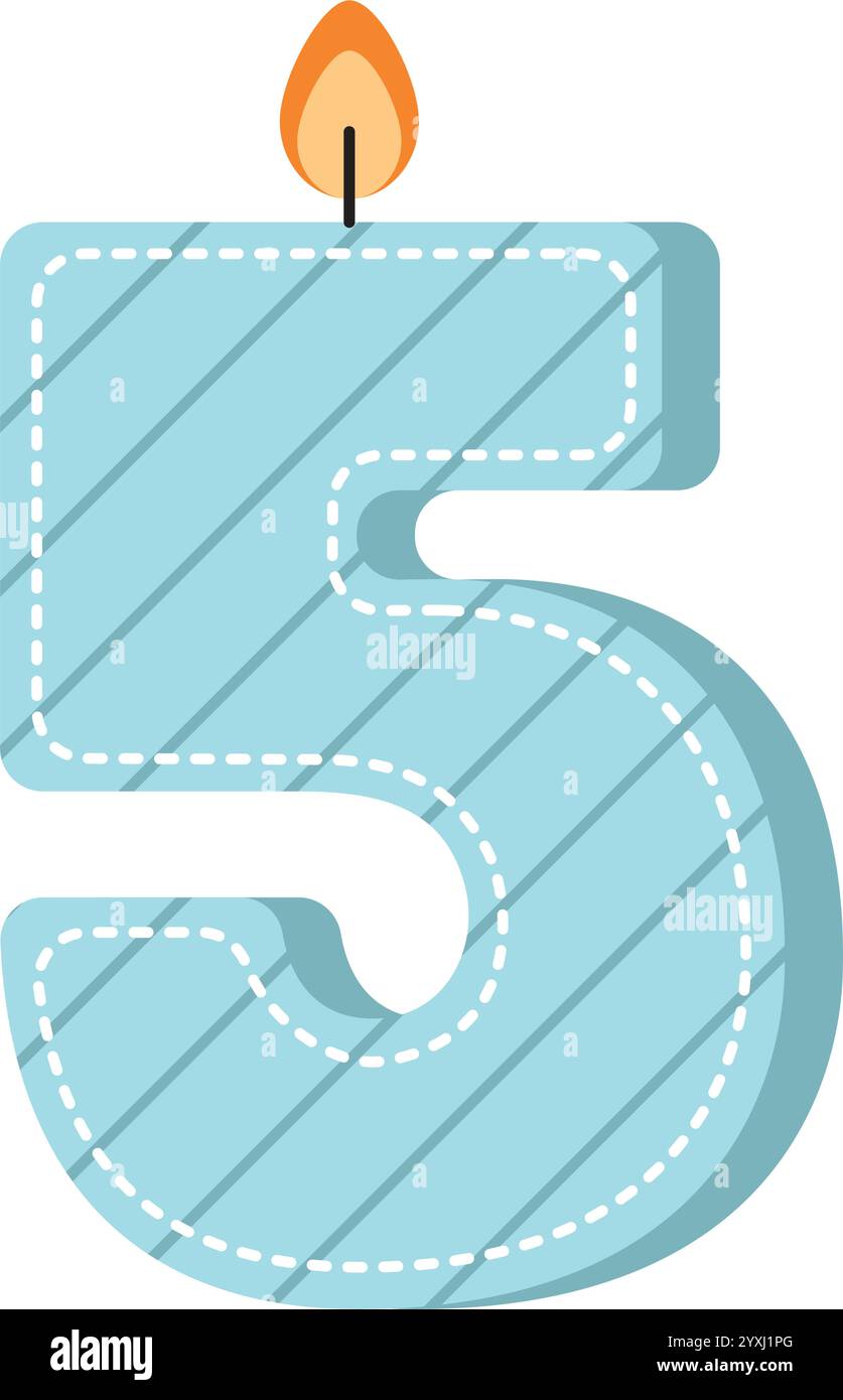 birthday candle number five Stock Vector Image & Art - Alamy