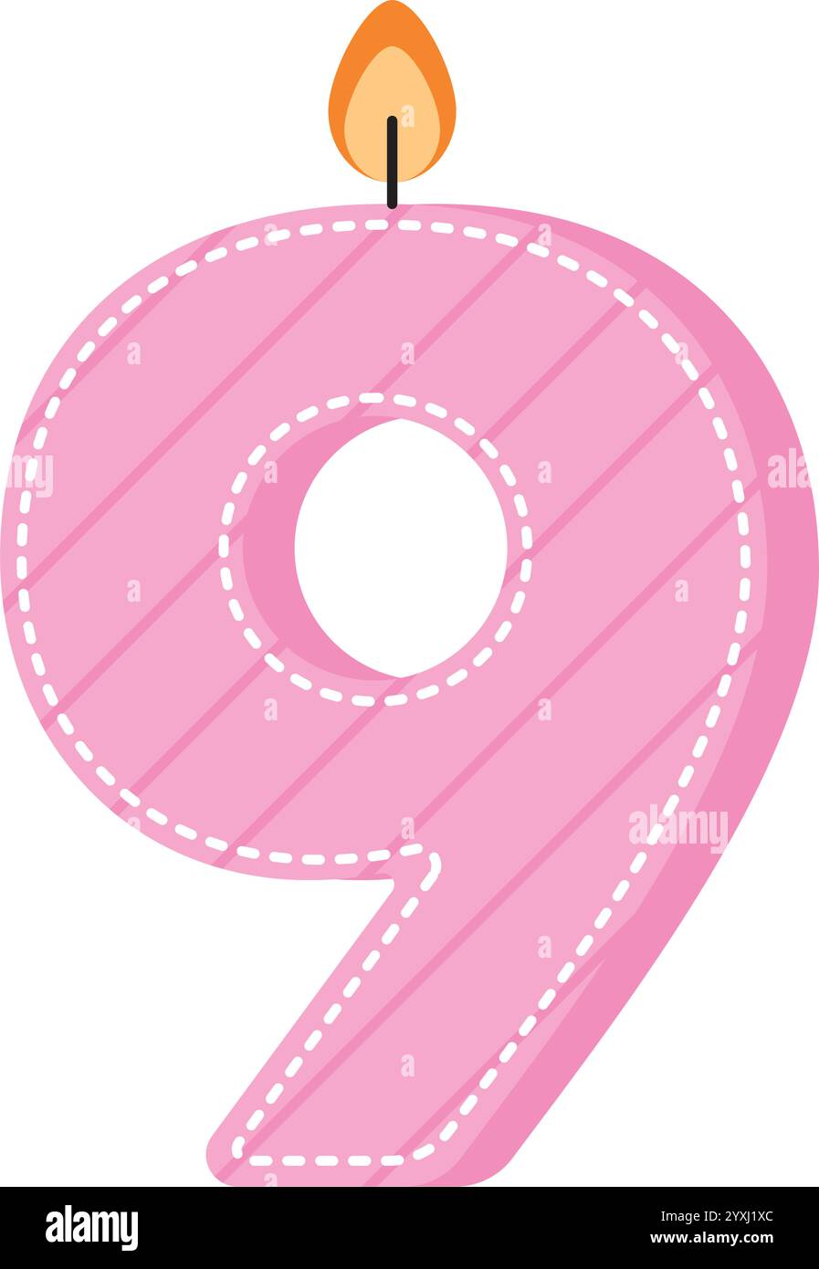 birthday candle number nine Stock Vector Image & Art - Alamy