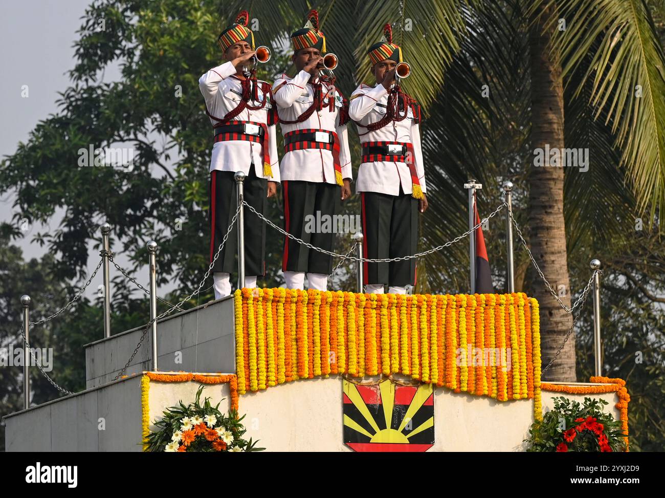 KOLKATA, INDIA - DECEMBER 16: Military Band performance in Wreath Laying ceremony to mark the ...