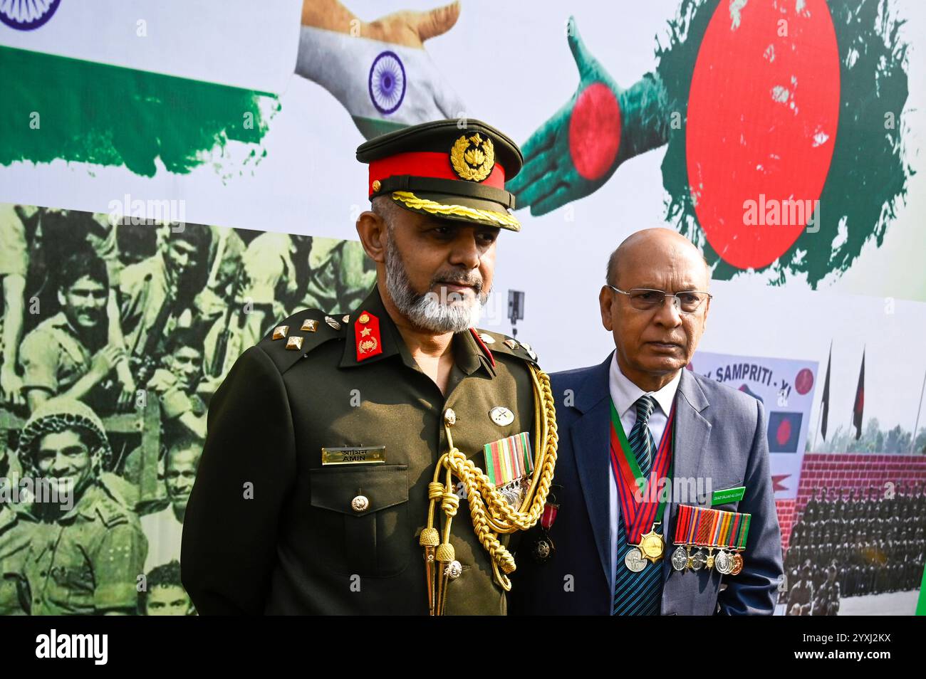 KOLKATA, INDIA - DECEMBER 16: (L-R) Brigadier General Md. Aminur Rahman ...