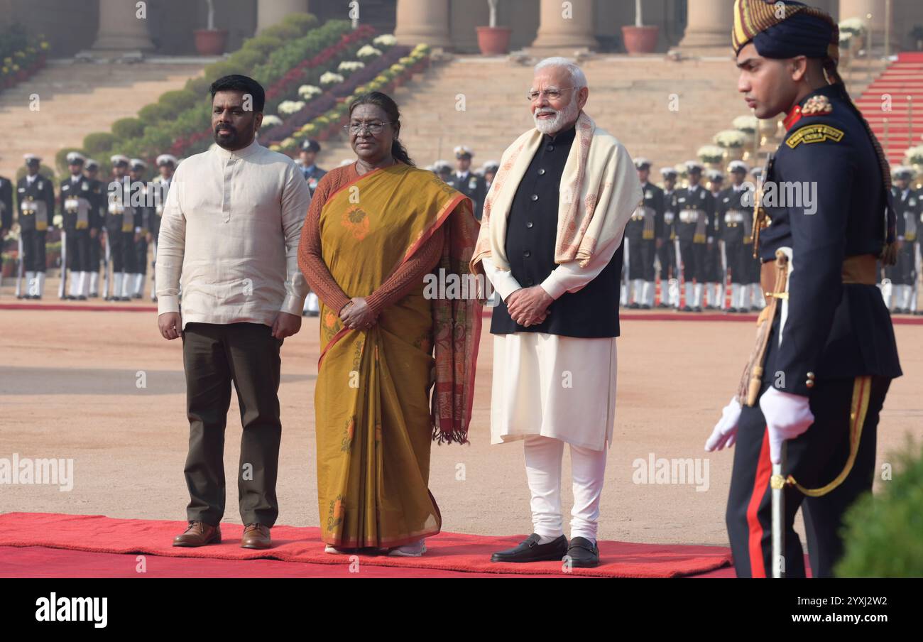 NEW DELHI, INDIA - DECEMBER 16: Anura Kumara Dissanayake, Sri Lanka's president, President ...