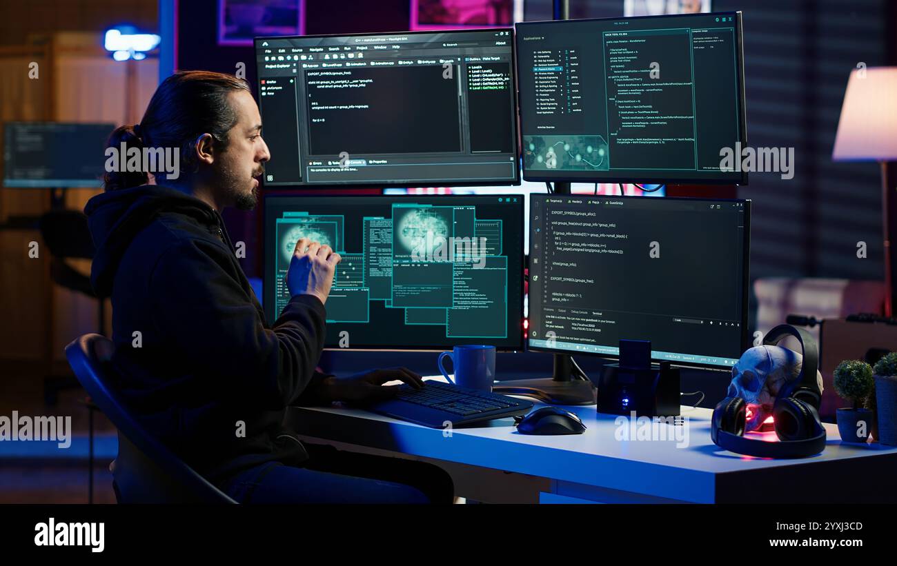 Hacker infiltrating attacking computer hi-res stock photography and ...