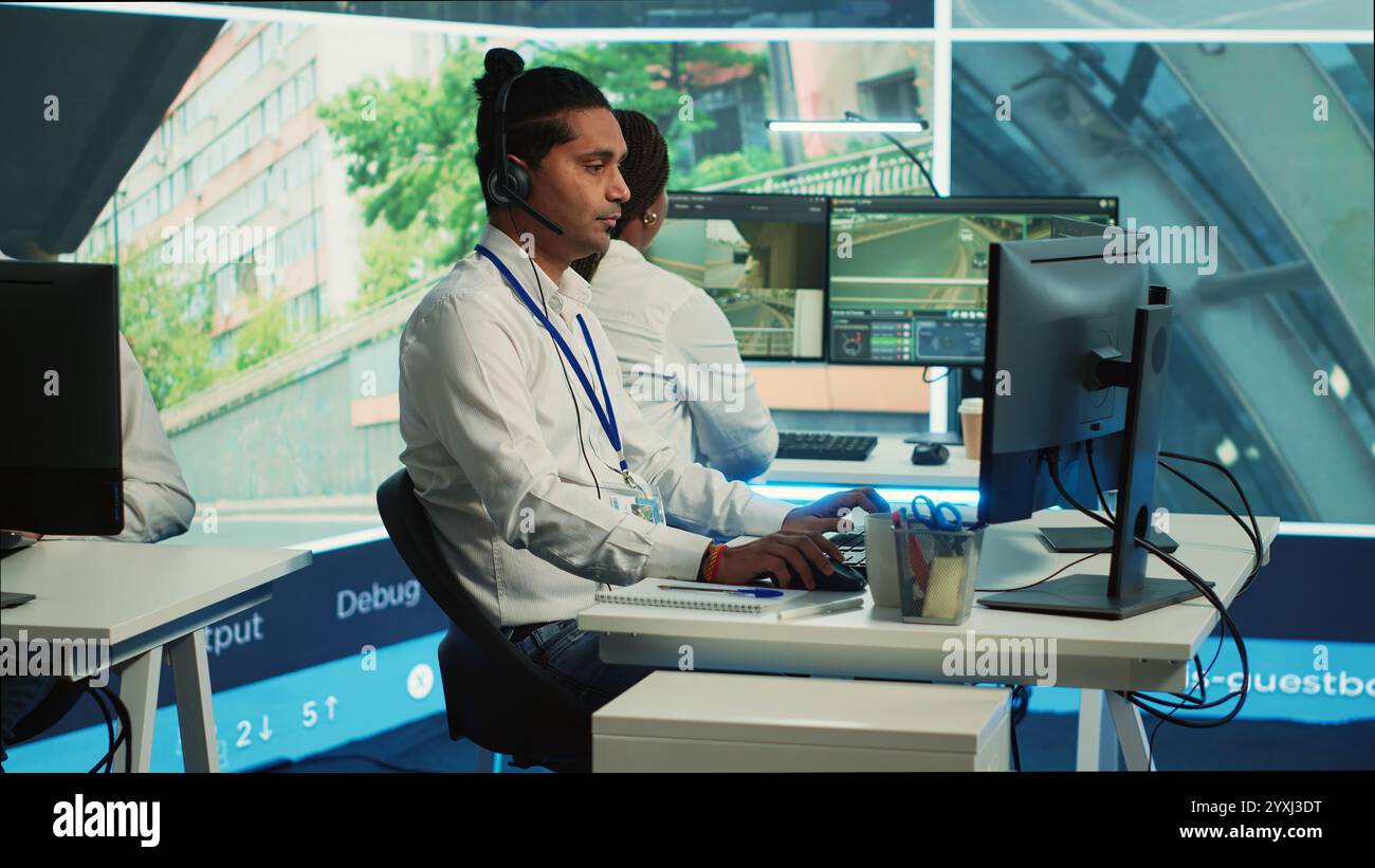 Indian security manager monitoring cctv hi-res stock photography and ...