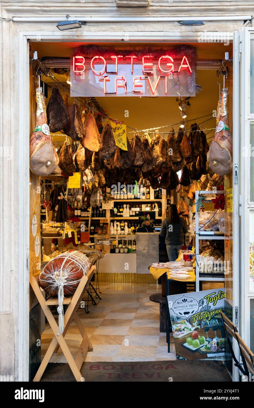 Rome, Italy - Nov 14th, 2024: A traditional Italian deli, Bottega Trevi ...