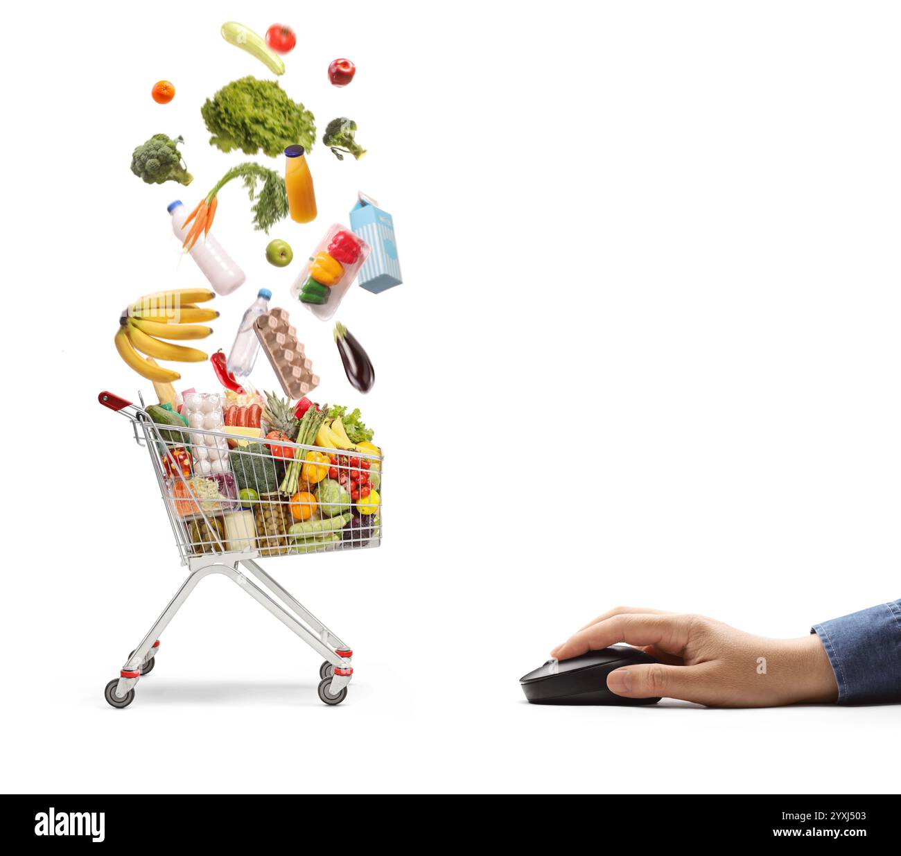 Computer mouse and online supermarket for shopping with a shopping cart ...