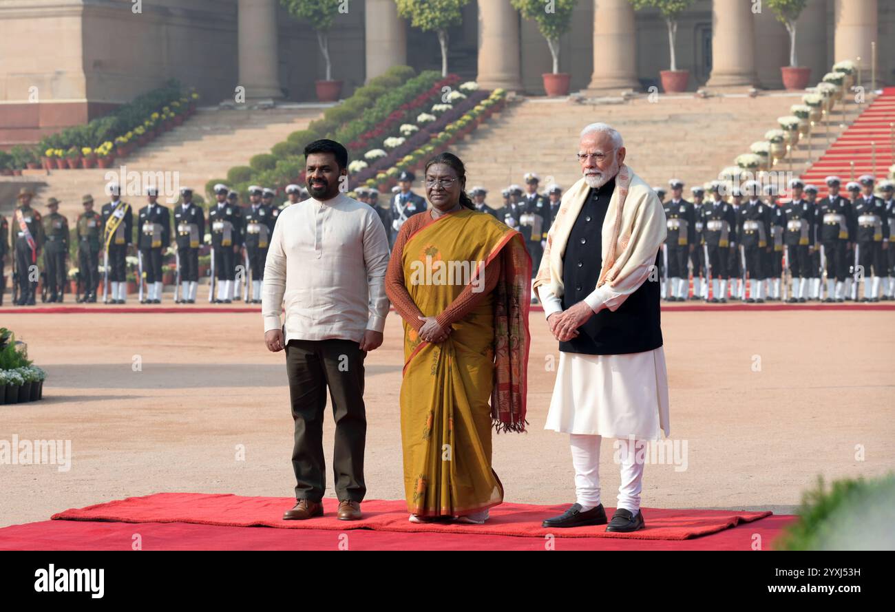 NEW DELHI, INDIA - DECEMBER 16: Anura Kumara Dissanayake, Sri Lanka's president, President ...