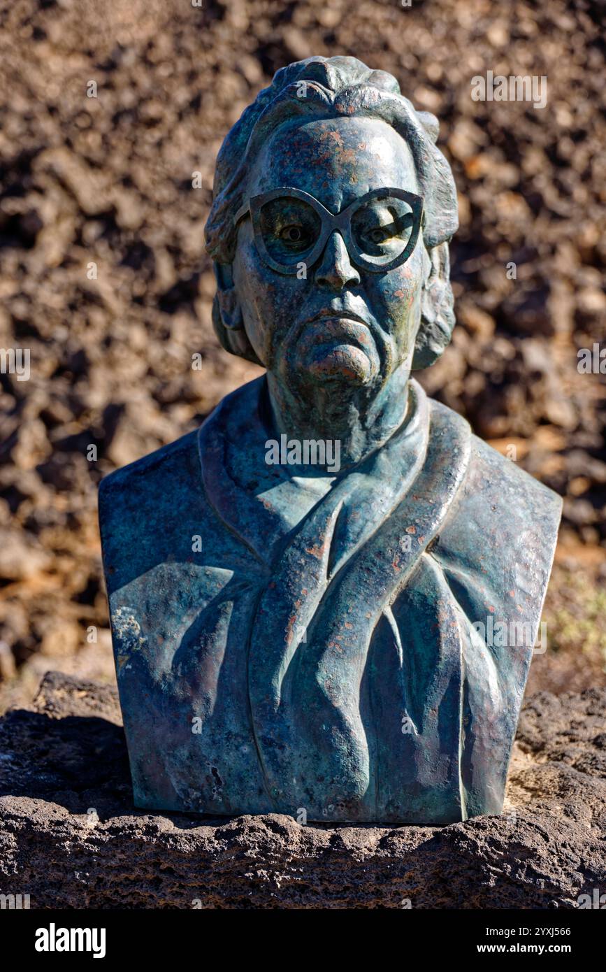 Lobos Island, Canary Islands, Spain. 12th Dec, 2024. Statue of Josefina ...