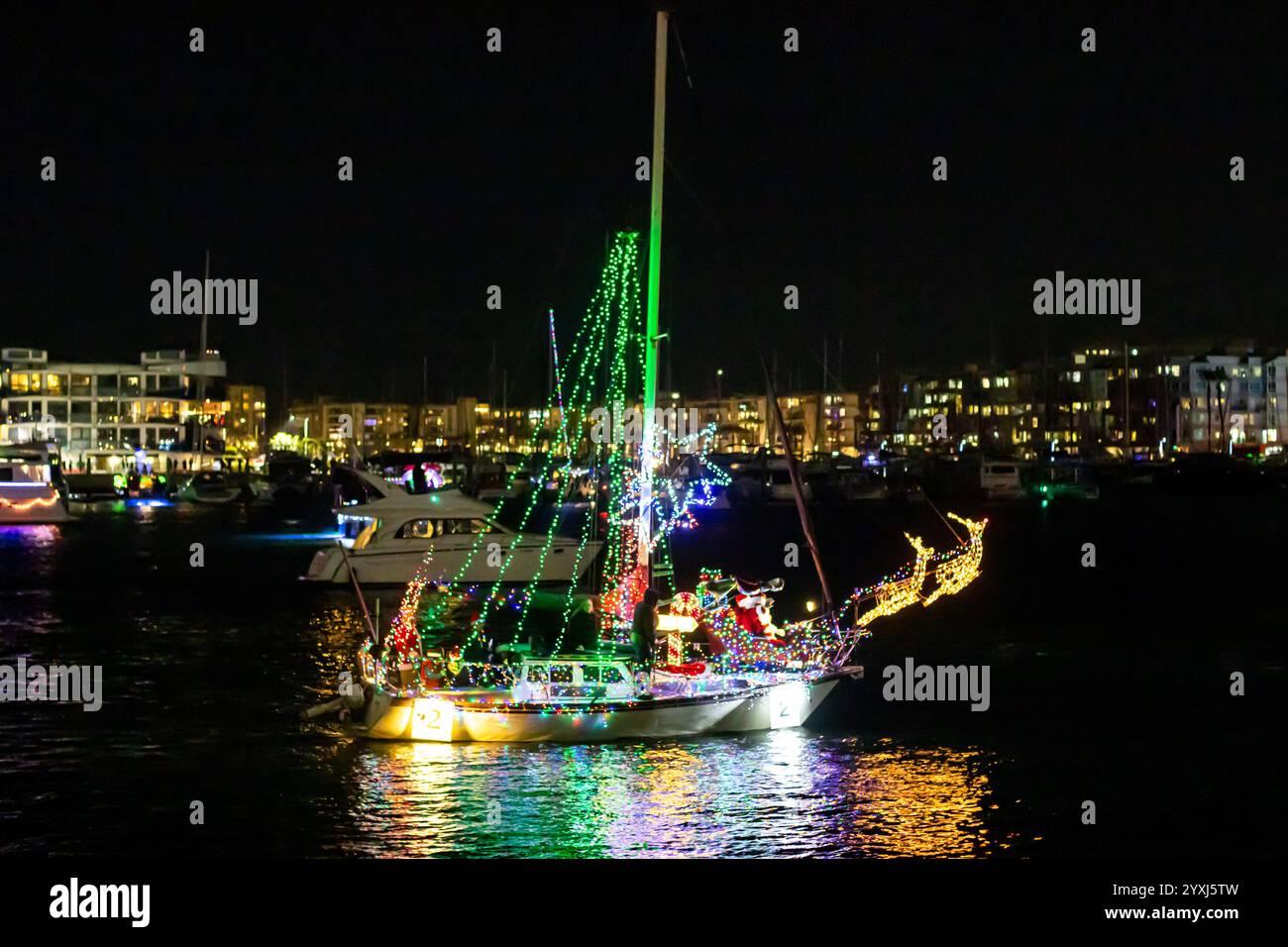 Los Angeles, USA. 14th December, 2024. People watch the Marina del Rey ...