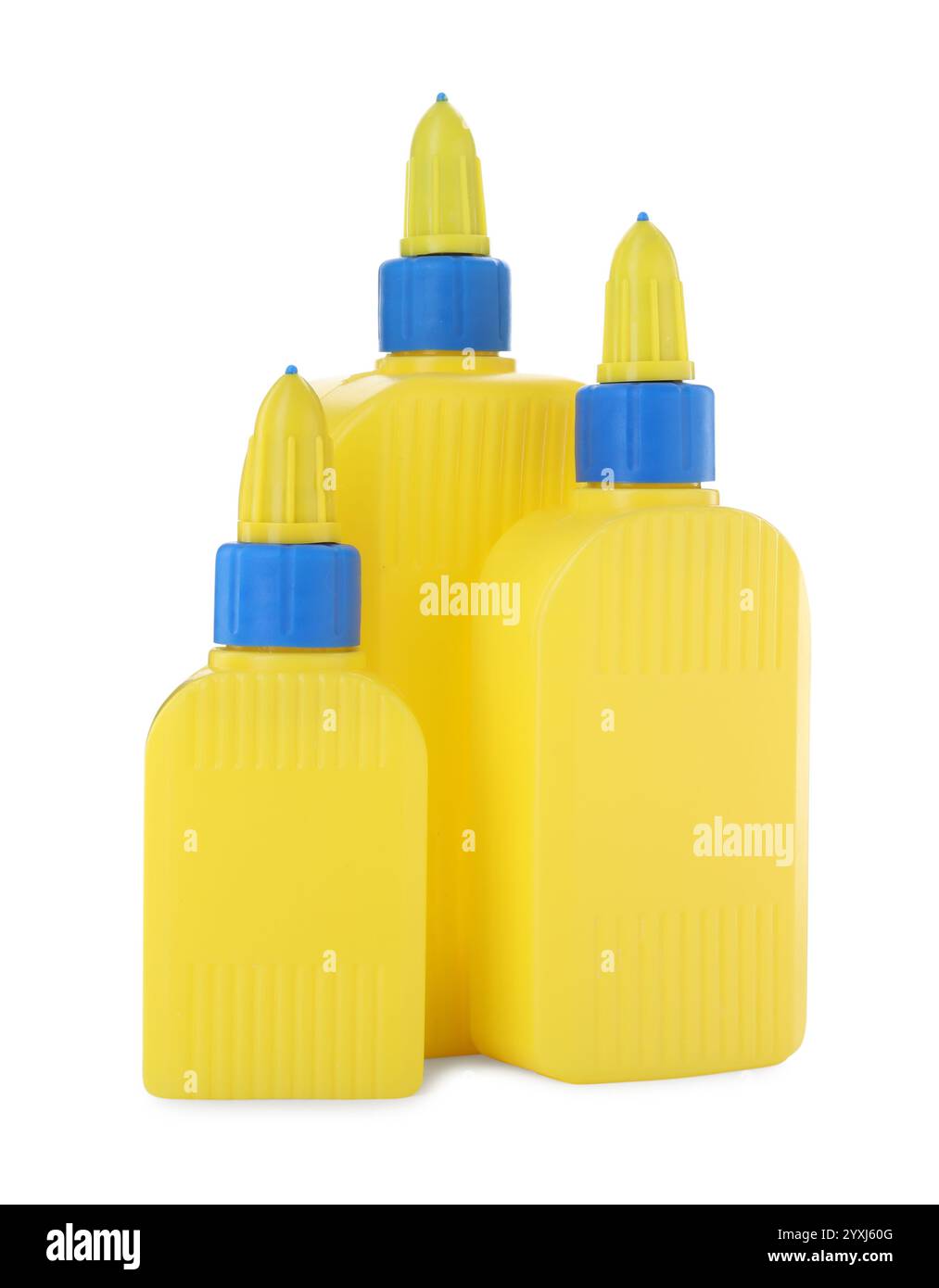 Bottles of glue with caps isolated on white Stock Photo - Alamy