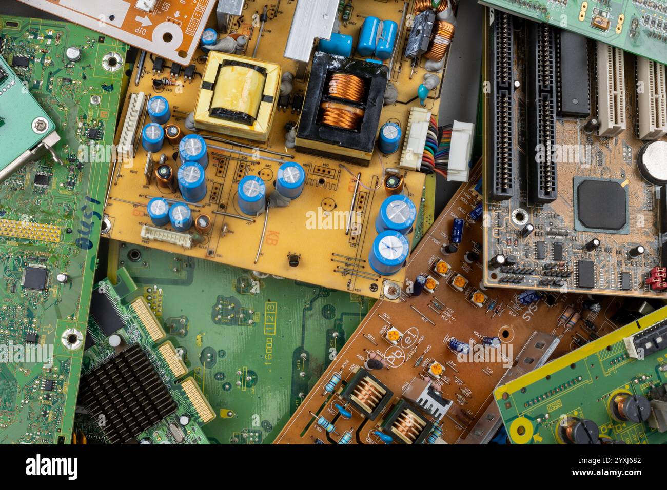 Electronic Waste Disposal and Recycling Concept with Circuit Boards ...