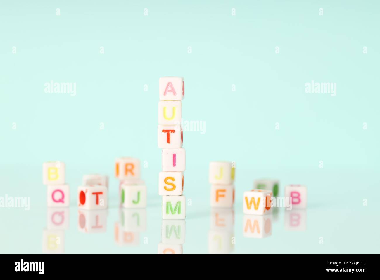 Word Autism made of colorful cubes on light background Stock Photo - Alamy