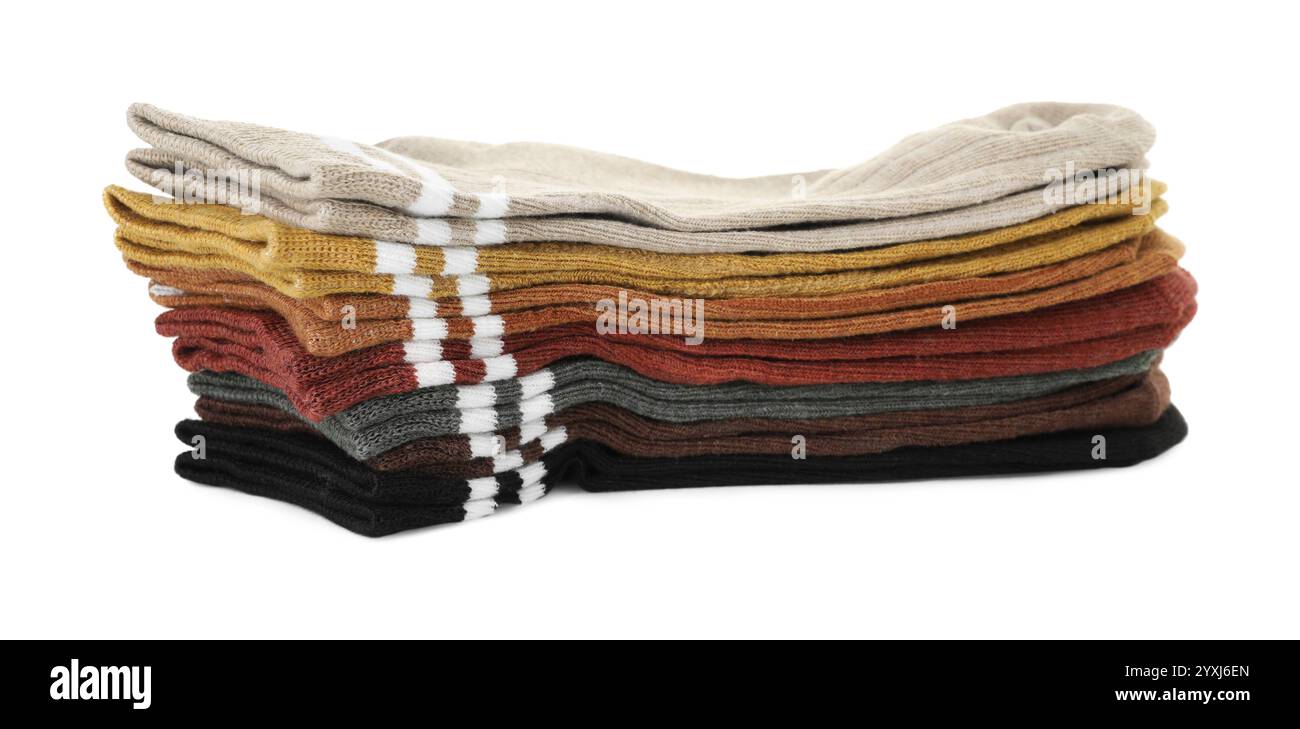 Stack of soft socks isolated on white Stock Photo - Alamy