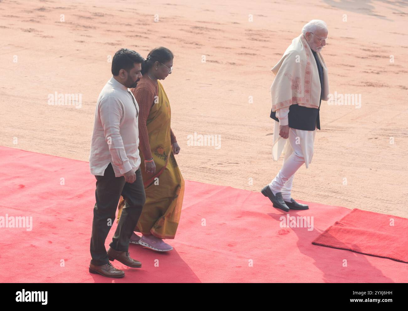 NEW DELHI, INDIA - DECEMBER 16: President Droupadi Murmu and Prime Minister Narendra Modi ...
