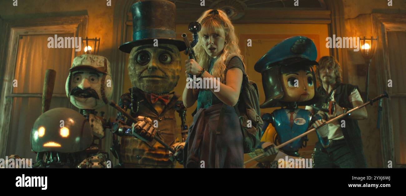 THE ELECTRIC STATE, from left: Herman (voice: Anthony Mackie), PopFly ...