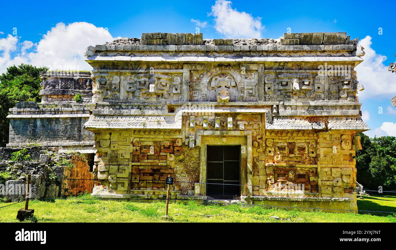 View of the Church or Iglesias,misnomer for a mayan temple with Chac ...