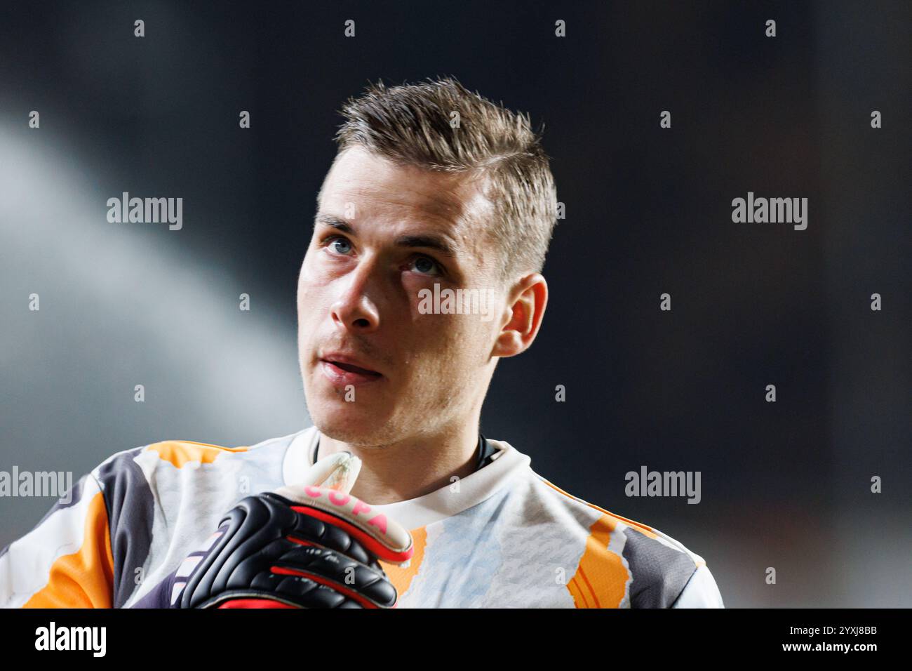 Andriy Lunin seen during LaLiga EA SPORTS game between teams of Rayo ...
