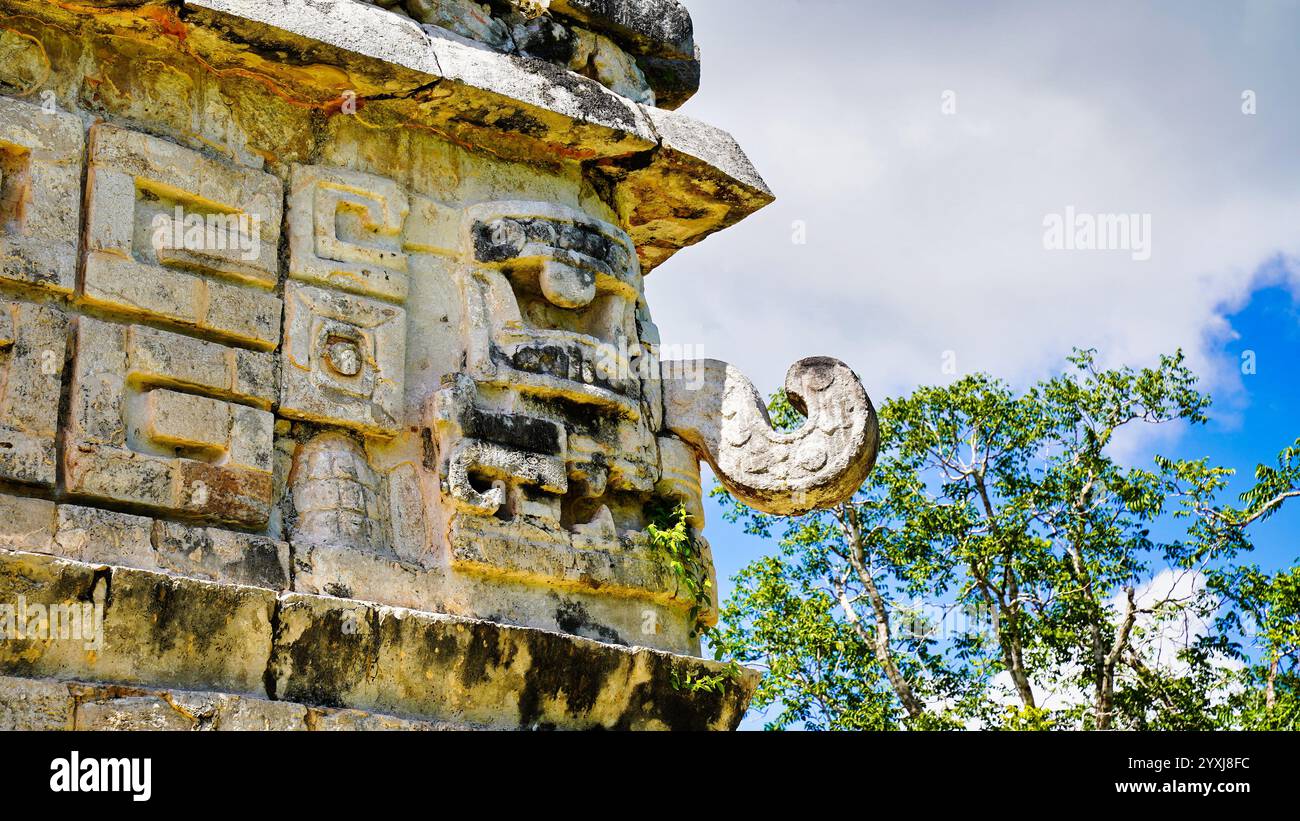 Curved nose of a Chac Mask,with elements of Puuc,Toltec,Chichen styles ...