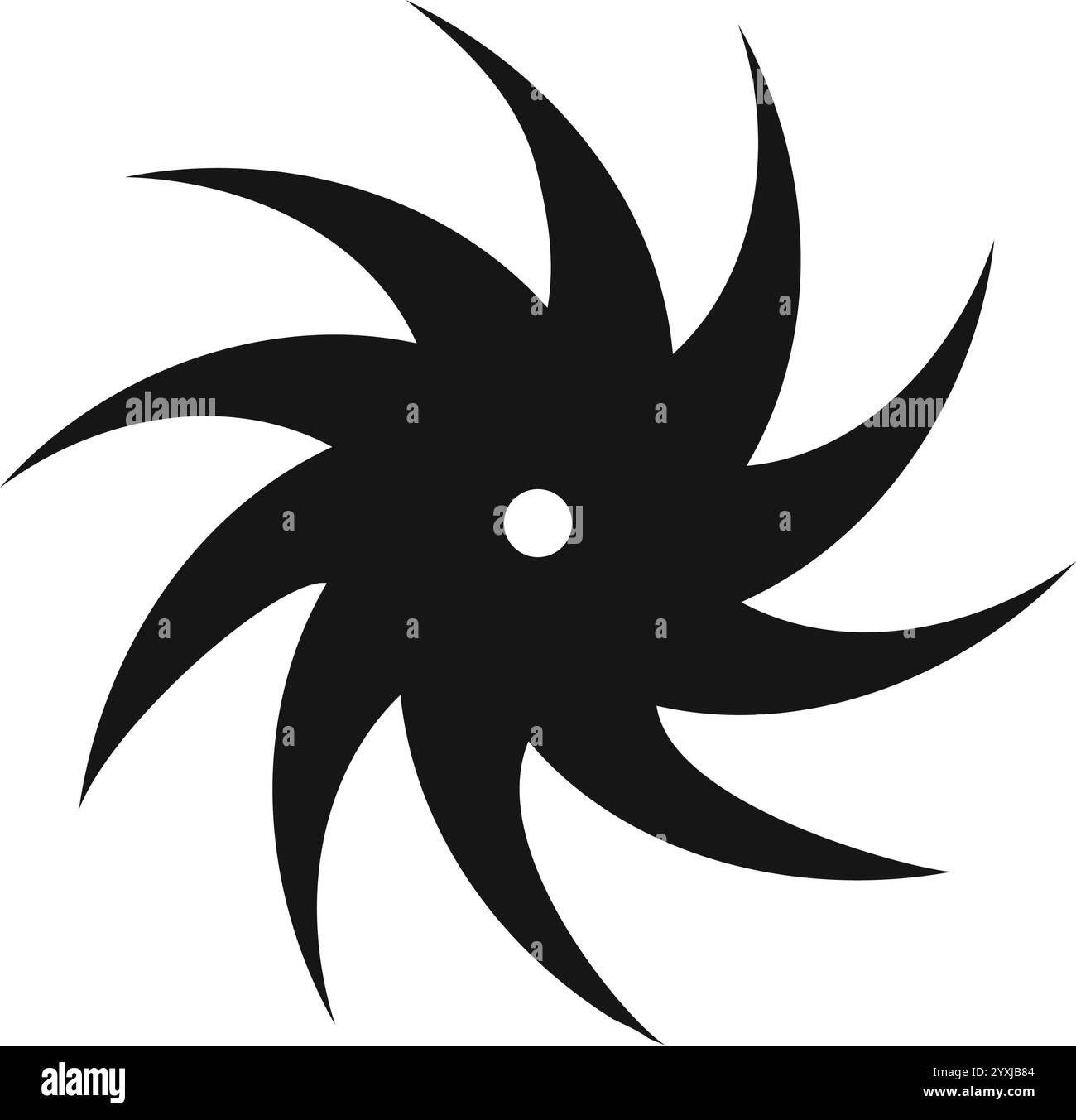 Round swirl or spin icon. Fan, propeller, pinwheel toy, ventilator, windmill sign. Flow, vortex ...