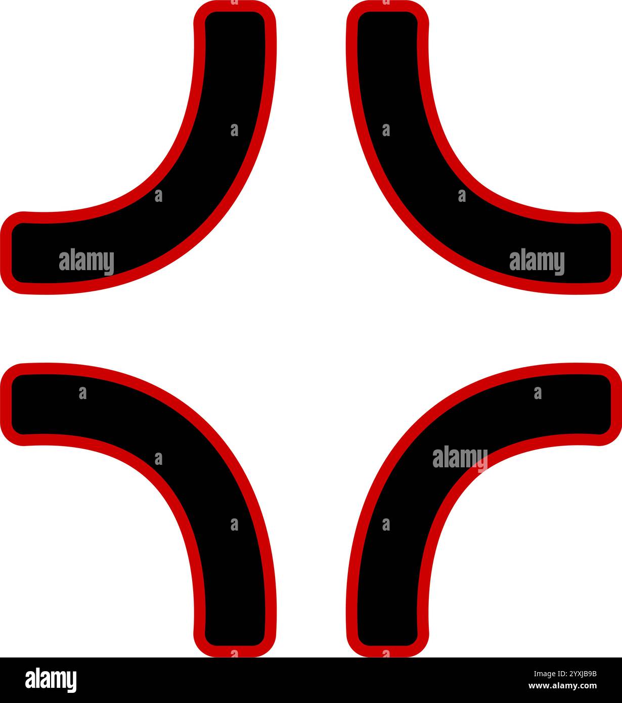 Cross popping veins symbol. Anger or irritation effect icon in manga ...