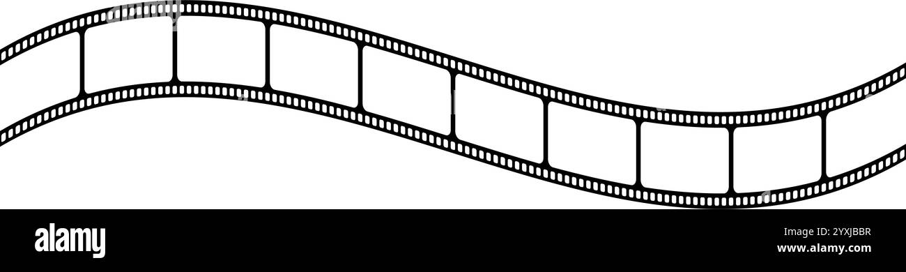 Blank wavy film strip template. Movie or photo camera tape isolated on ...