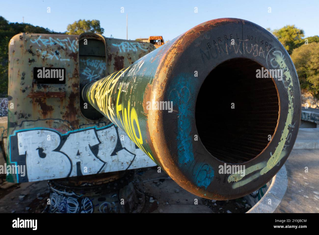 disused and abandoned tank war cannon tube belonging to the old ...