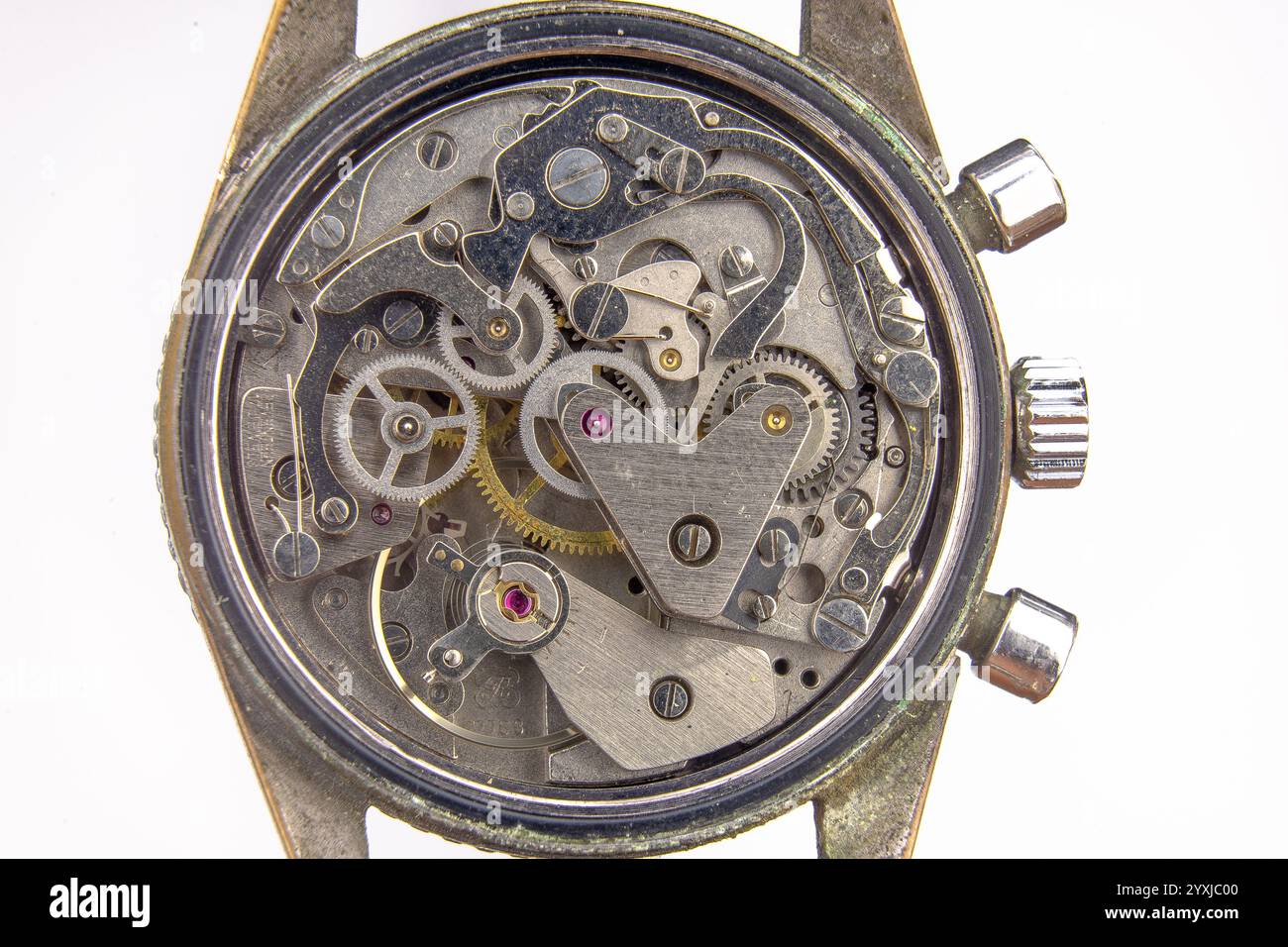 wristwatch mechanism white background Stock Photo - Alamy