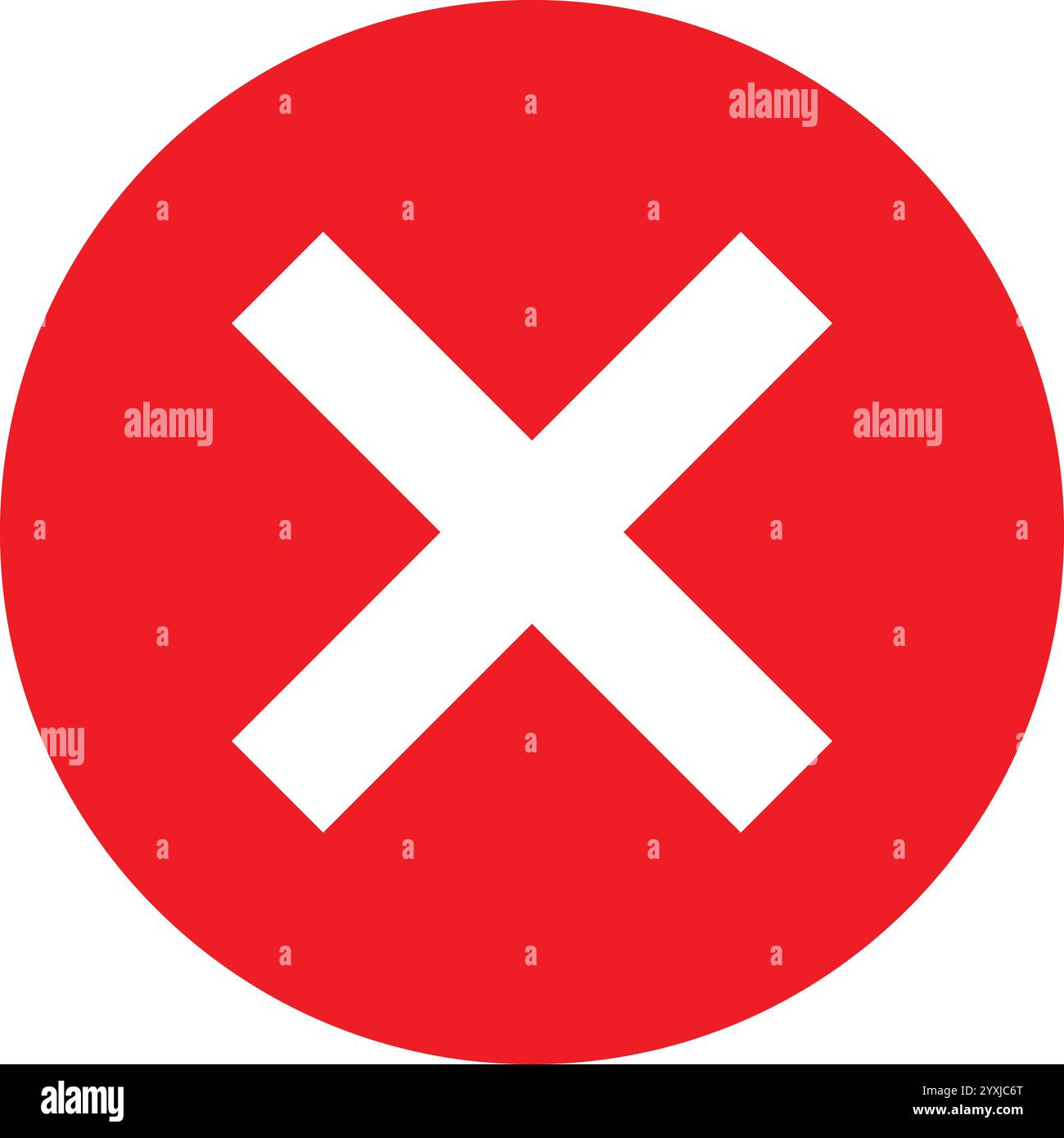 No Red sign, cross mark icon, cross mark, NO button, Not approved icon ...