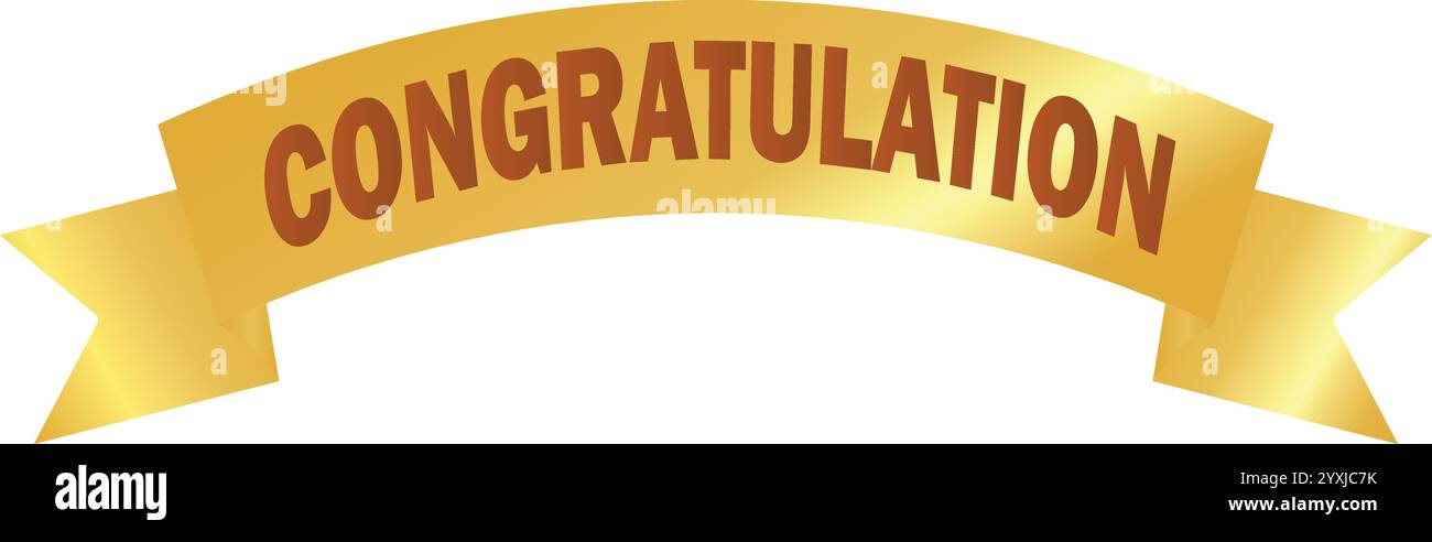 Congratulation Curved Golden Ribbon, Congratulation ribbon ...