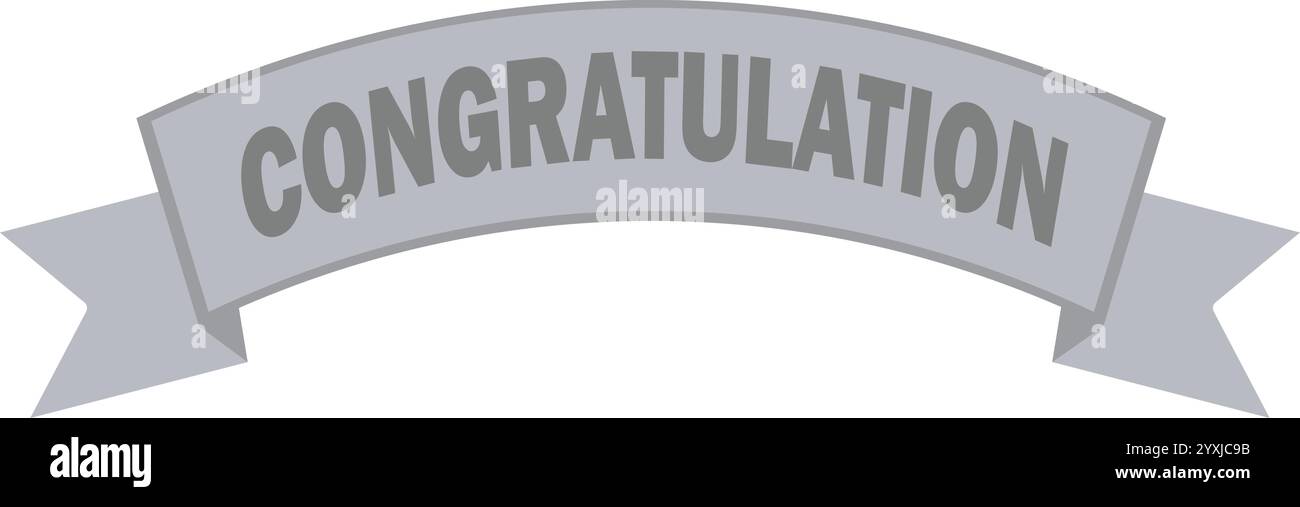 Congratulation Curved Silver Ribbon, Congratulation ribbon ...
