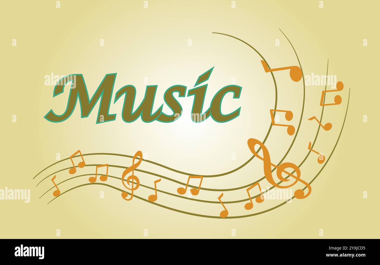 Music notes wave, Curve musical signs, sound wave line symbol, acoustic ...