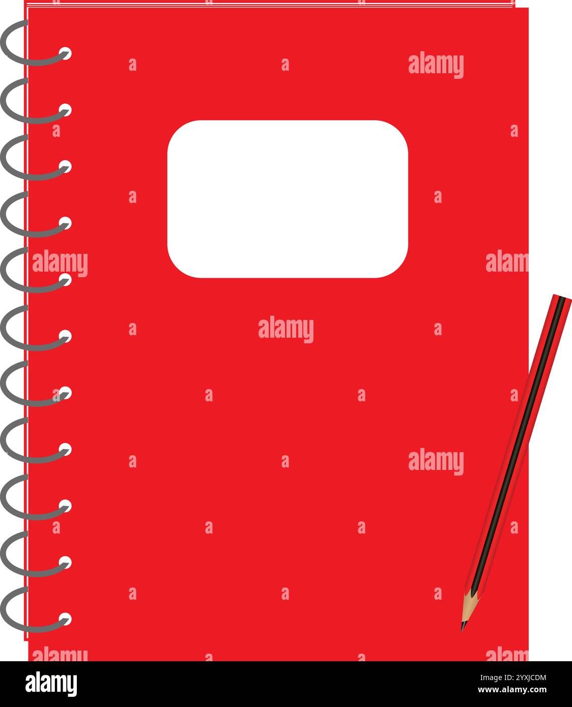 Note Book with Pencil in Red, Pencil with Notebook, Red cover Book ...
