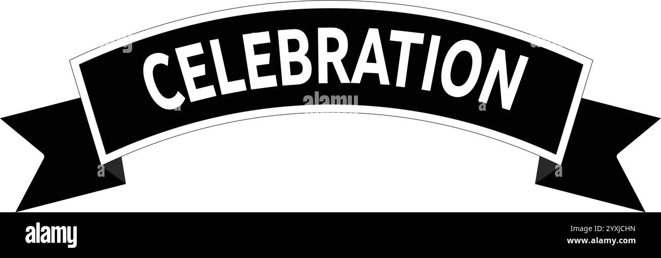 Celebration Curved Black Ribbon, Celebration ribbon, Celebration curved ...