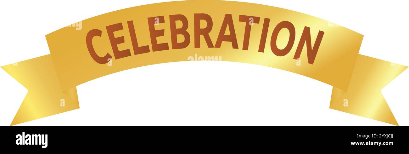 Celebration Curved Golden Ribbon, Celebration ribbon, Celebration ...
