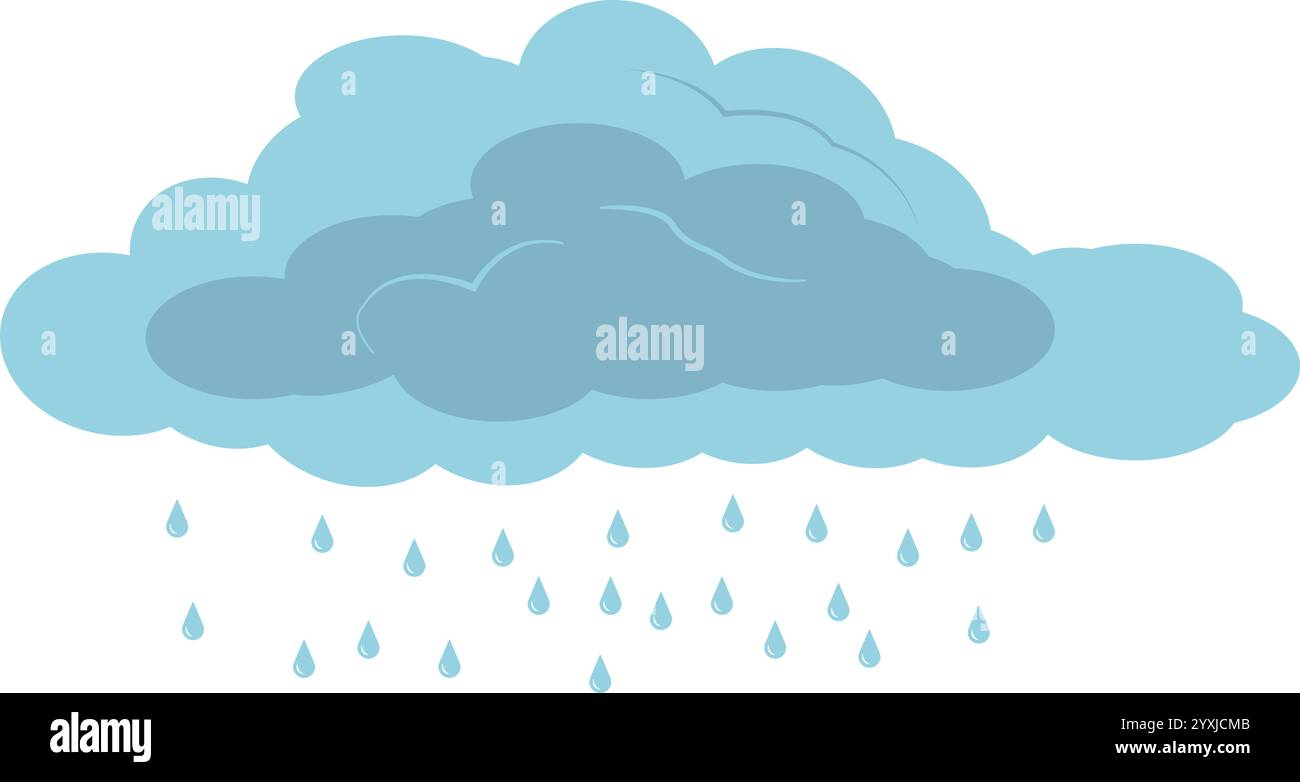 Rain cloud, rain cloud raindrops, Cloud rain symbol, Blue sky with ...
