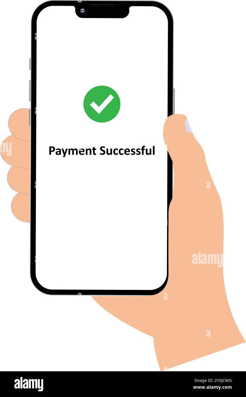 Mobile payment approved on Stock Vector Images - Alamy