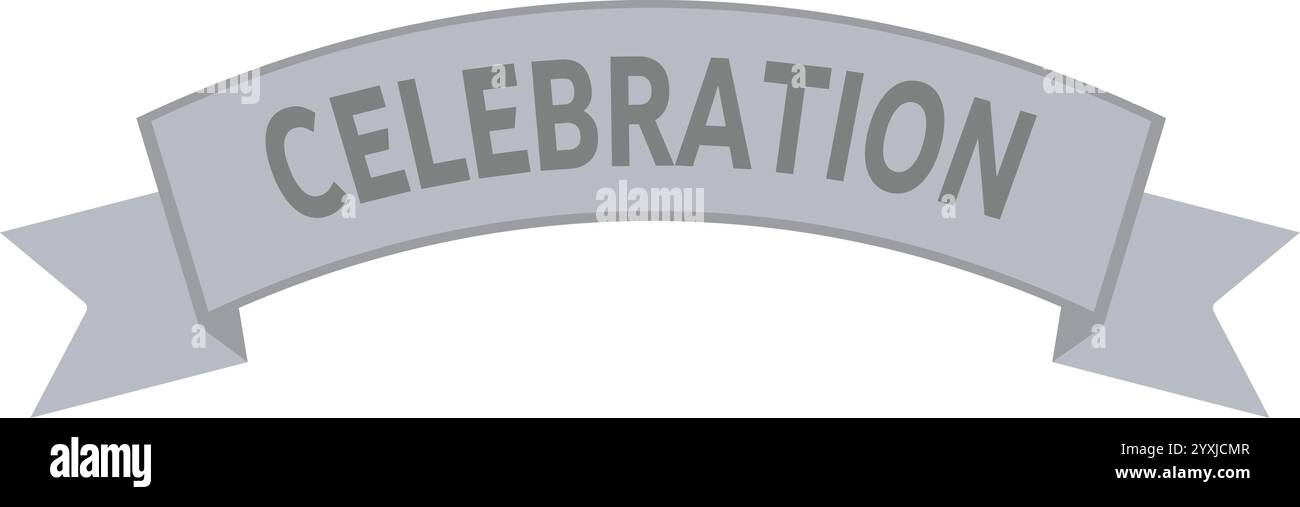 Celebration Curved Silver Ribbon, Celebration ribbon, Celebration ...