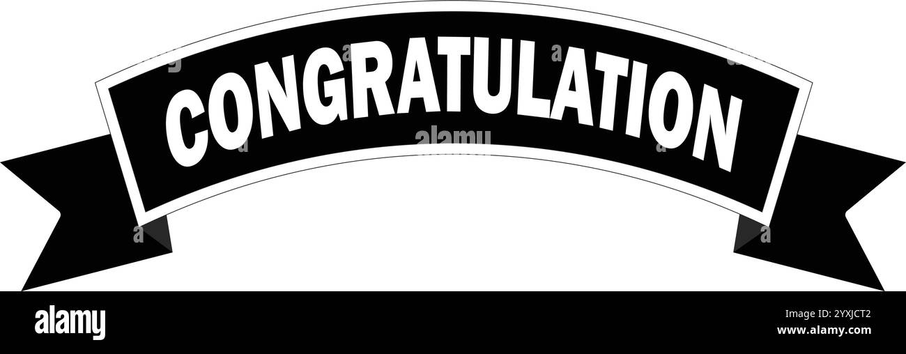 Congratulation Curved Black Ribbon, Congratulation ribbon ...