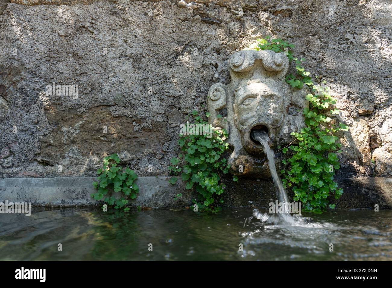 Water source with a human figure head expelling water looking like he ...