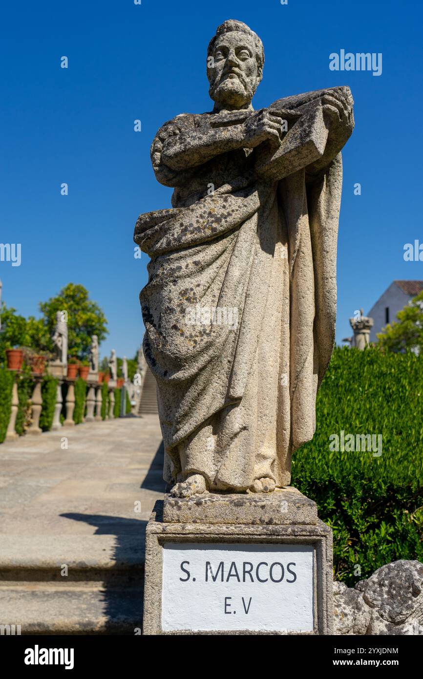 Stone statue depicting the S.Marcos belonging to the episcopal garden ...