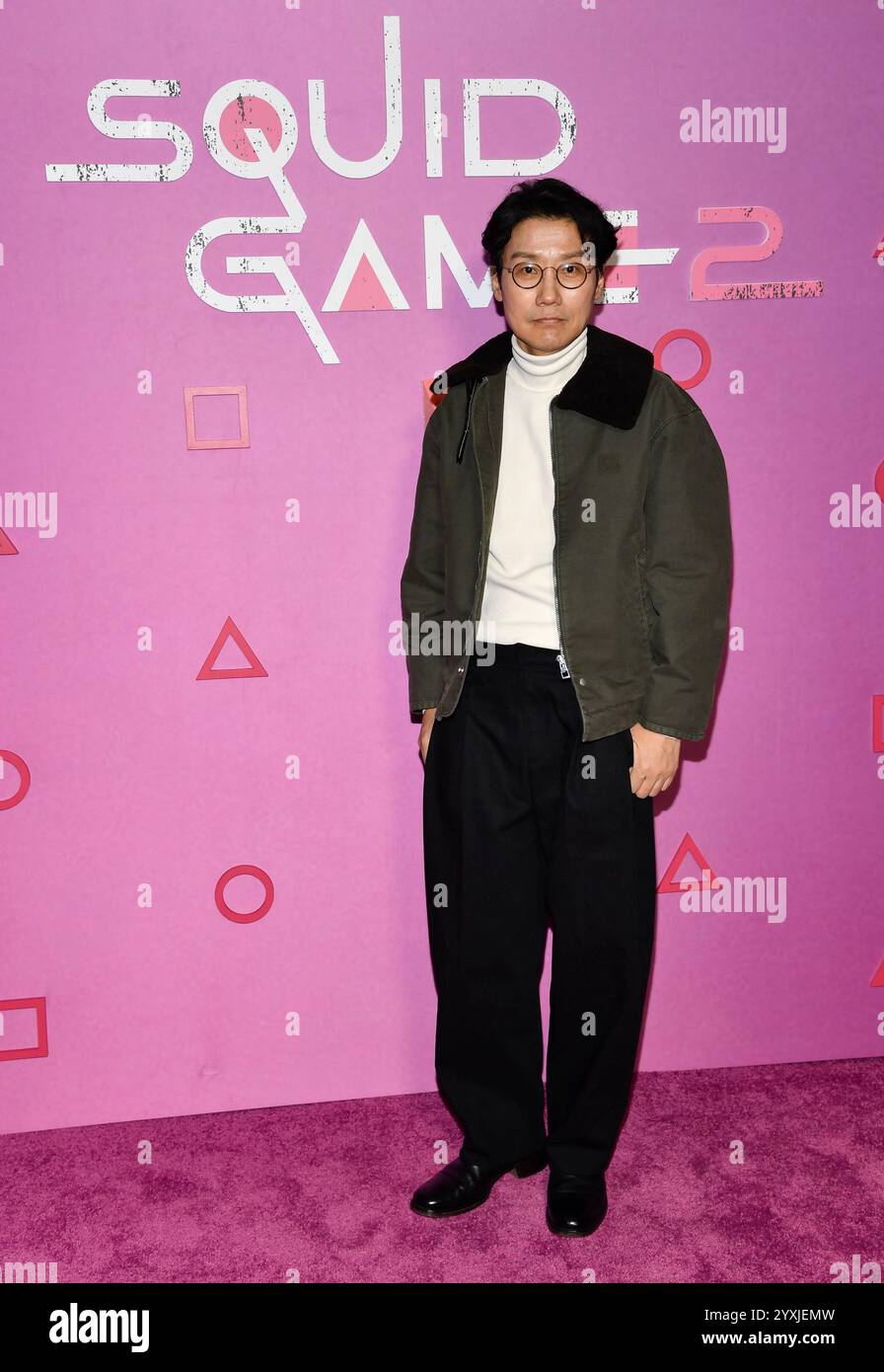 Creator-writer-director Hwang Dong-kyuk poses during a photo call for ...