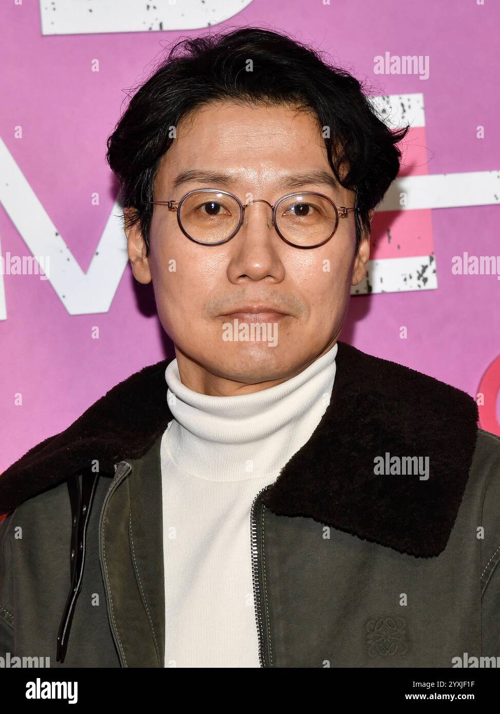 Creator-writer-director Hwang Dong-kyuk poses during a photo call for ...
