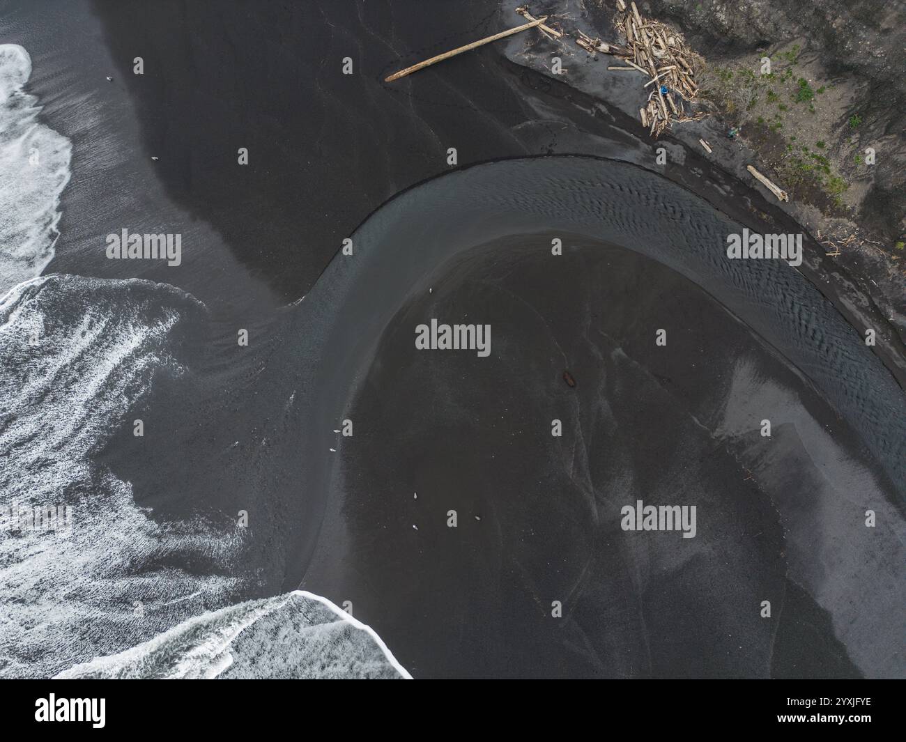 The point at which a stream flows out into the pacific ocean in ...