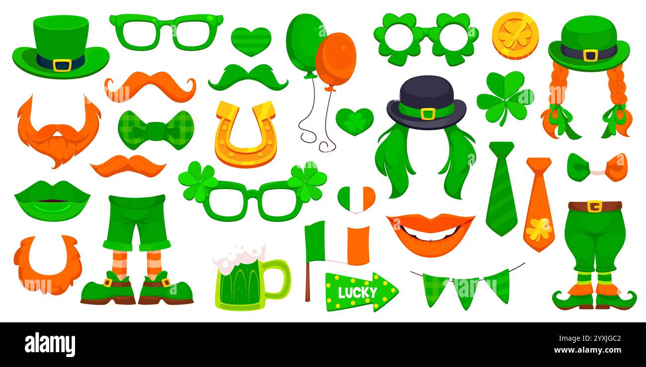 St Patrick day party photo booth or Irish holiday photobooth stickers ...